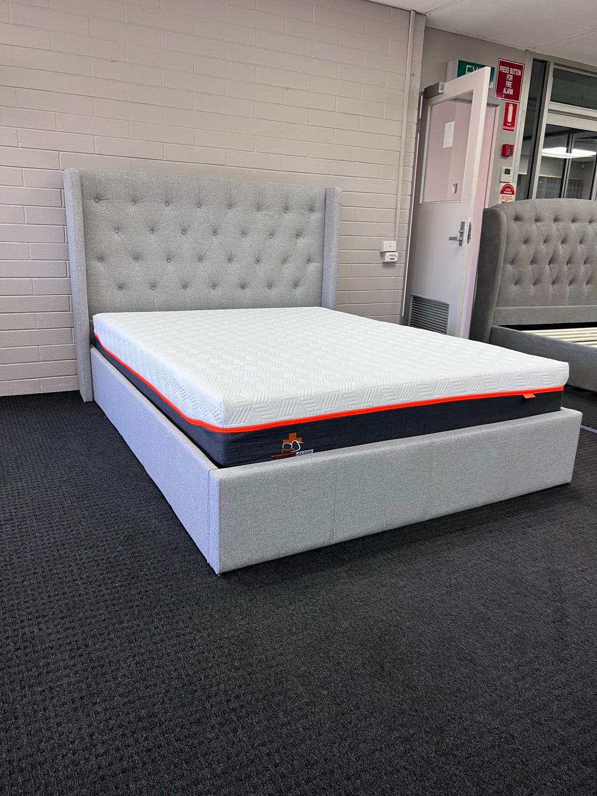 Memphis Bed Frame In Light Grey | Our Furniture Warehouse