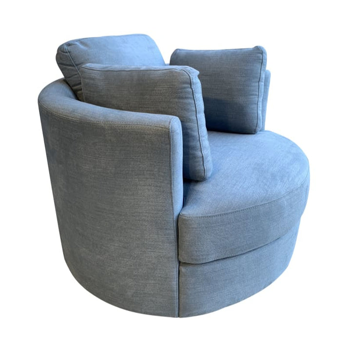 Cozy Cuddle Swivel Chair In Rustic Blue | Our Furniture Warehouse