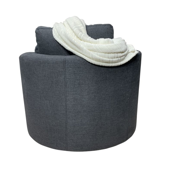 Cozy Cuddle Swivel Chair In Storm Grey | Our Furniture Warehouse